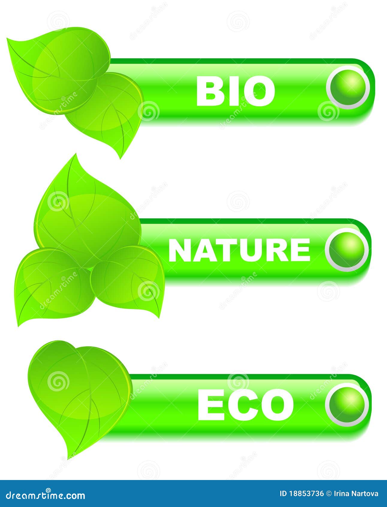 Set of ecology buttons stock vector. Illustration of foliage - 18853736