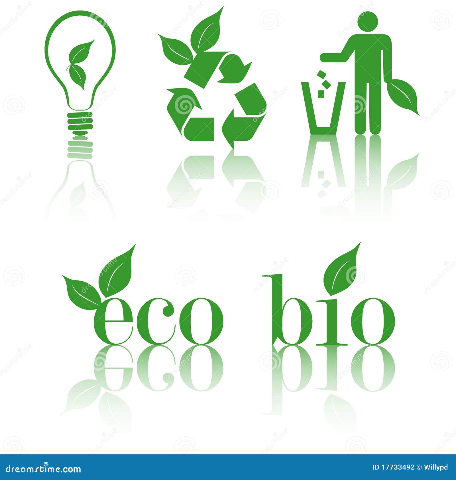 Set Ecology Green Icons Stock Vector Illustration Of Natural 17733492