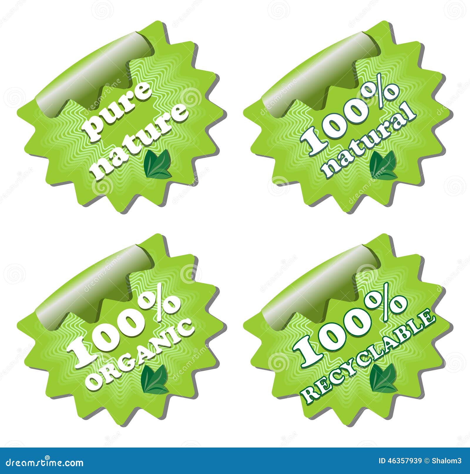 A Set of Ecology Green Labels Stock Vector - Illustration of ...