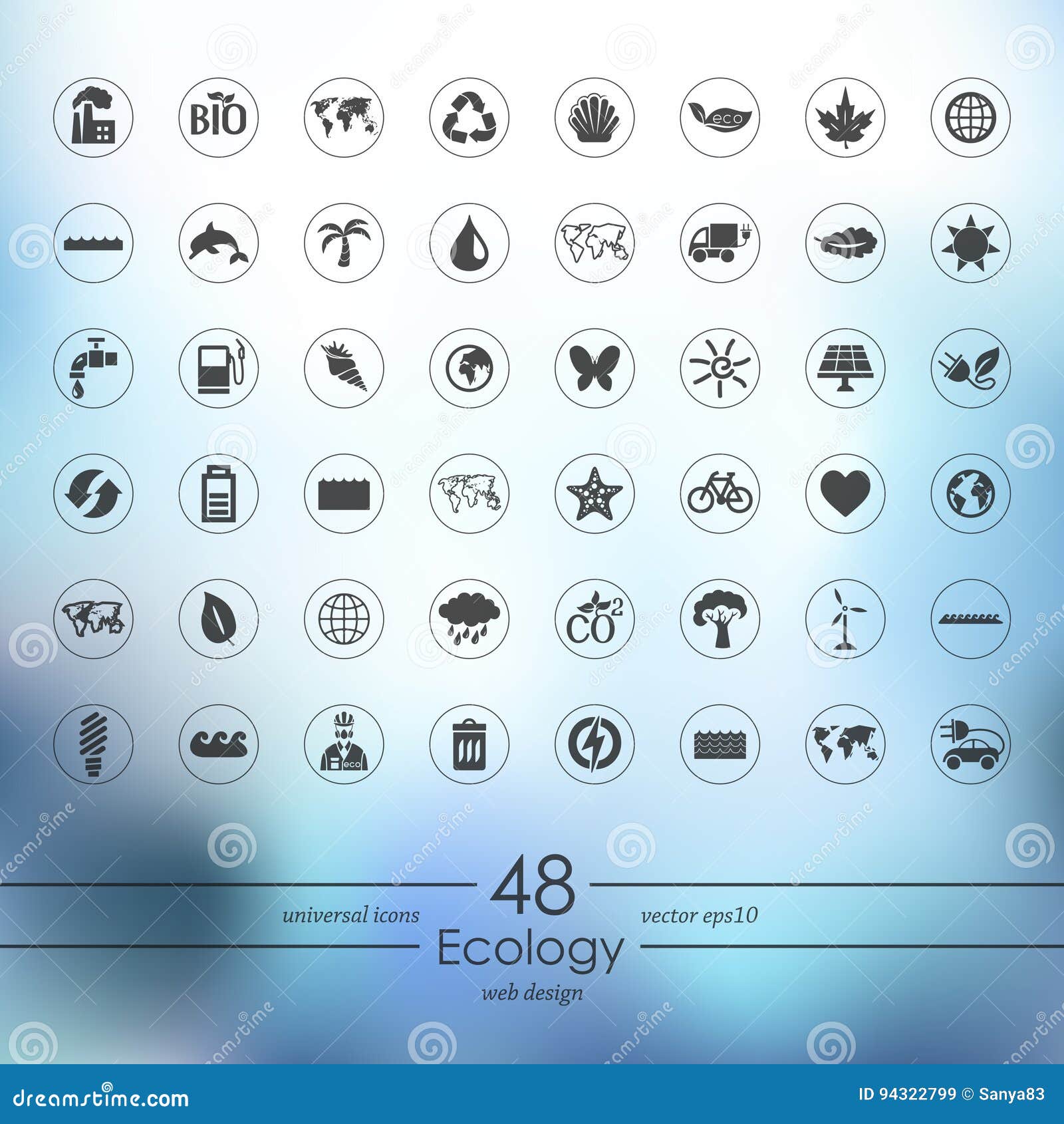 Set of ecology icons stock vector. Illustration of climate - 94322799