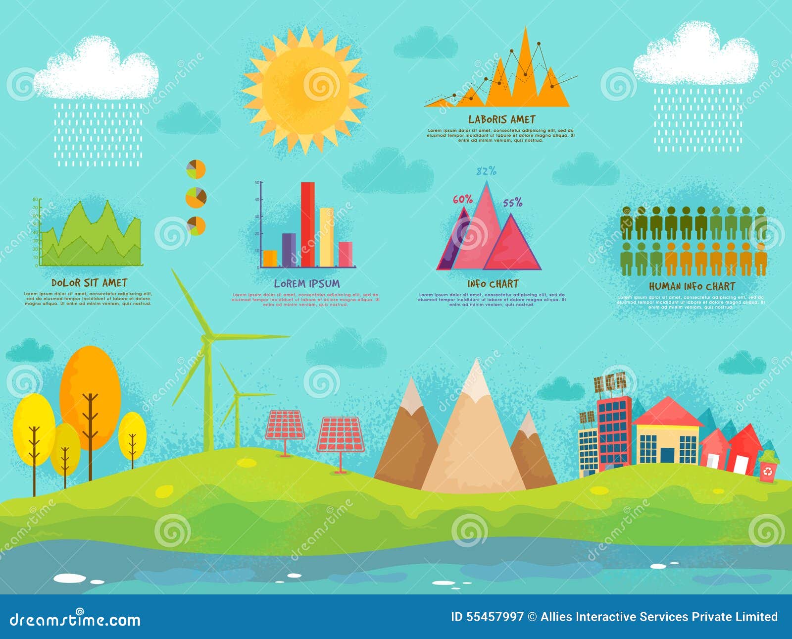 Set of Ecology Infographic Elements. Stock Illustration - Illustration ...