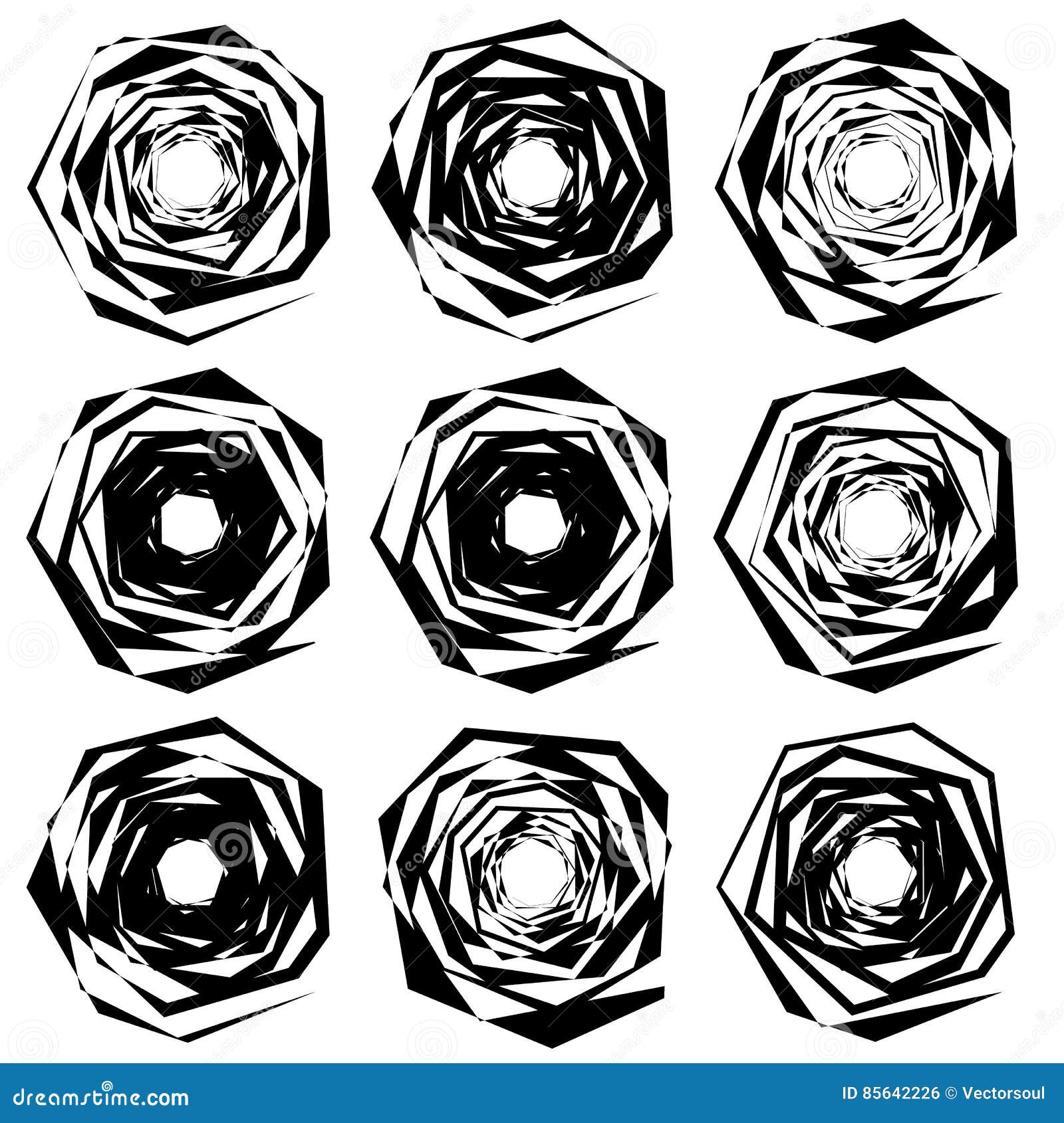 Set of Edgy, Chaotic Shape in 9 Version Stock Vector - Illustration of ...
