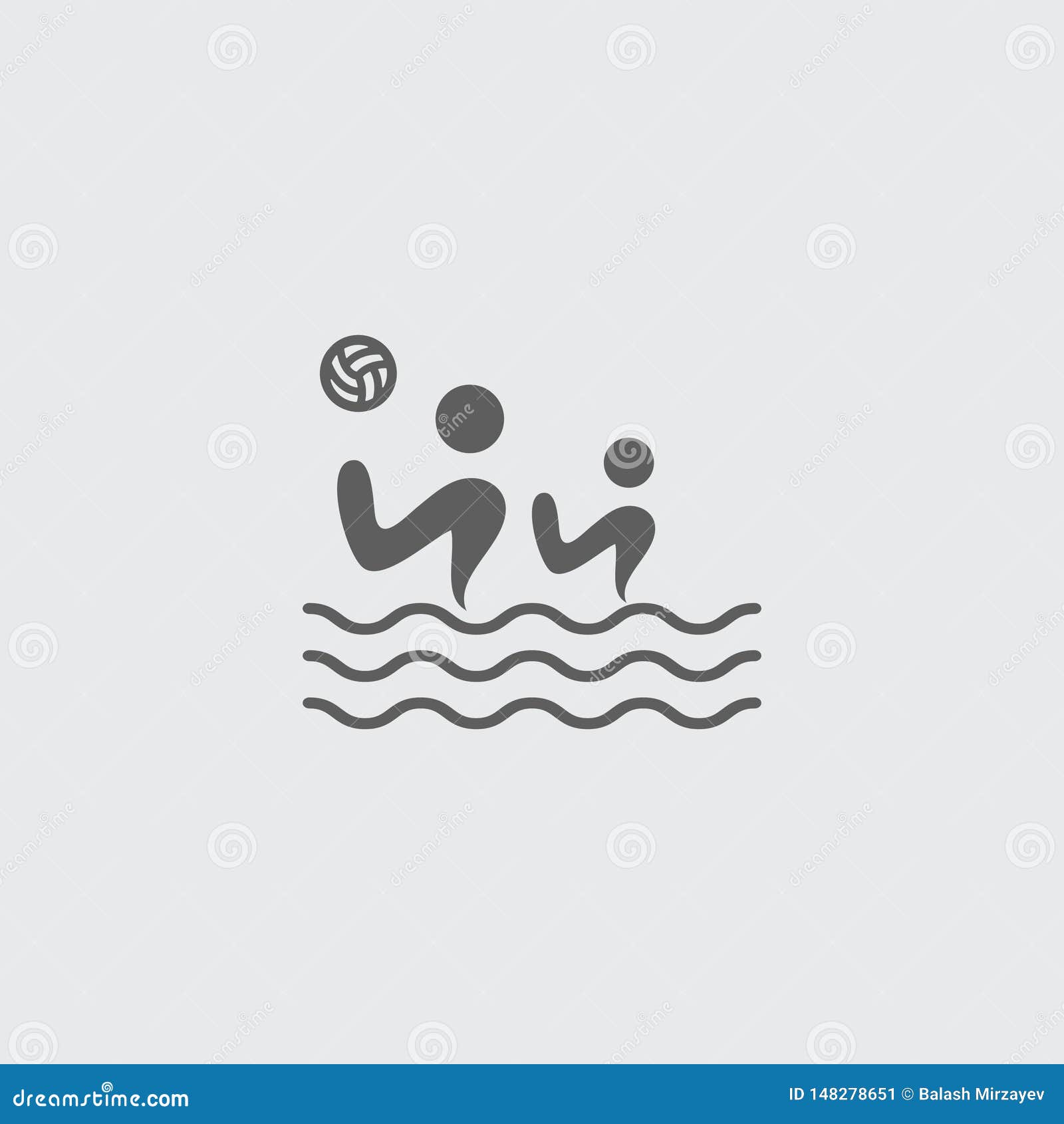 Black Line Beach Water Volleyball Vector Icon. Stock Vector ...