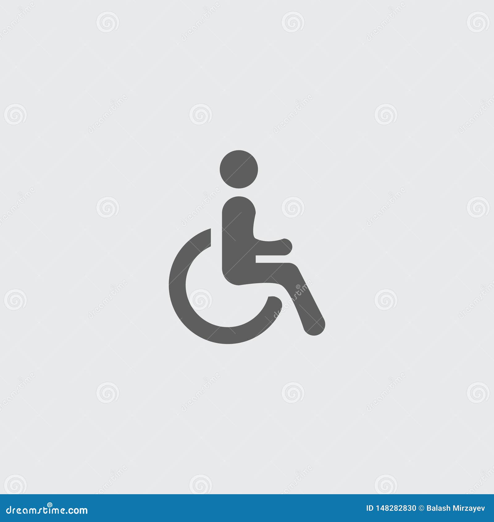 Black Flat Disabled, Accessible Man Flat Icon. Stock Vector ...