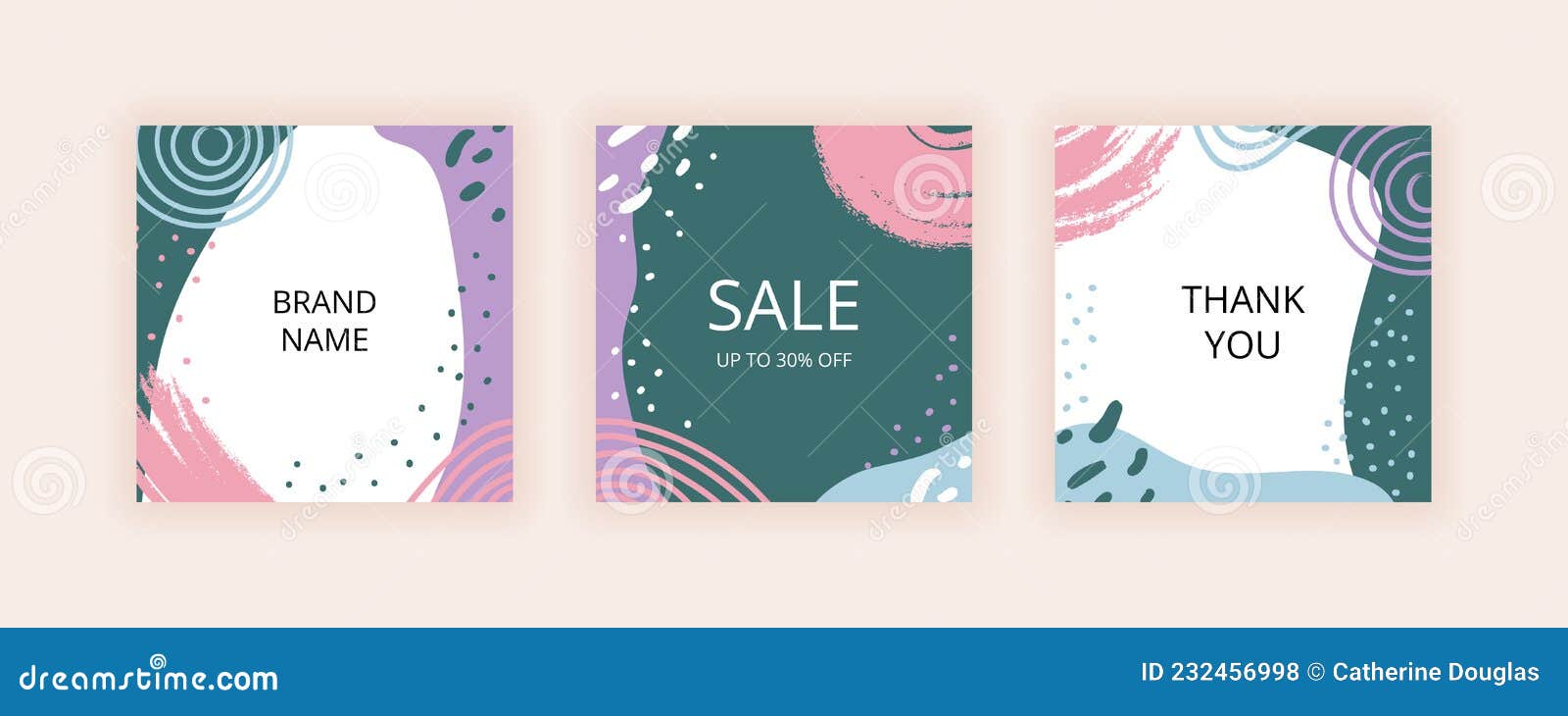 Set of Editable Abstract Square Banner Template. Stock Vector ...