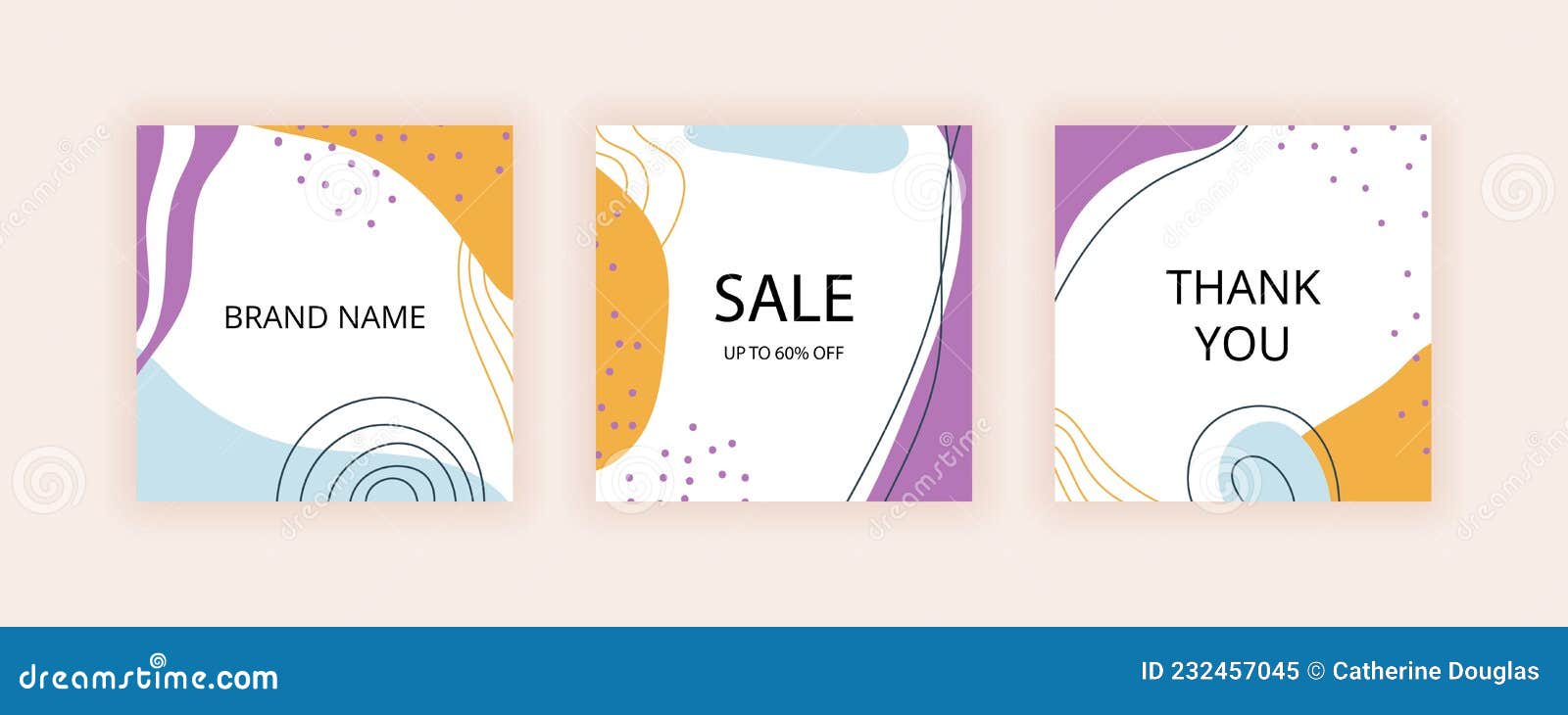 Set of Editable Abstract Square Banner Template. Stock Vector ...