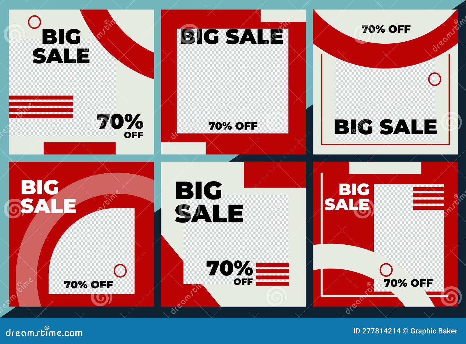 Set of Editable Minimal Square Banner Template Stock Vector ...