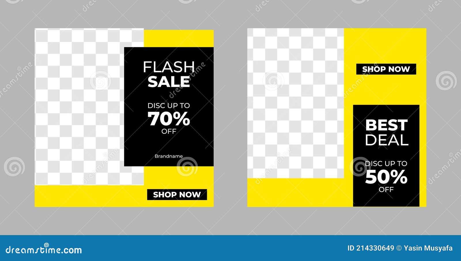 Set of Editable Modern Square Background Template, Stock Vector ...