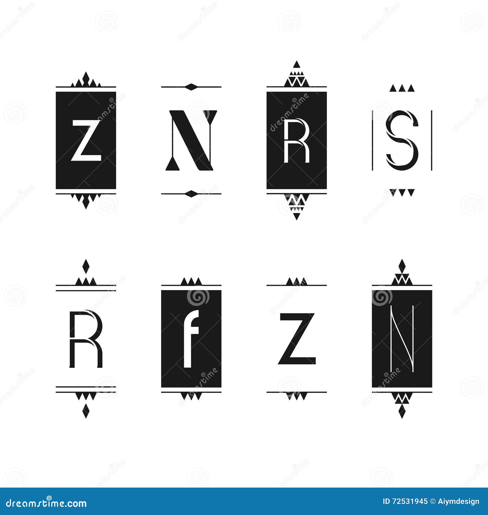 Set of Editable Monogram Logo Designs Stock Vector - Illustration of ...