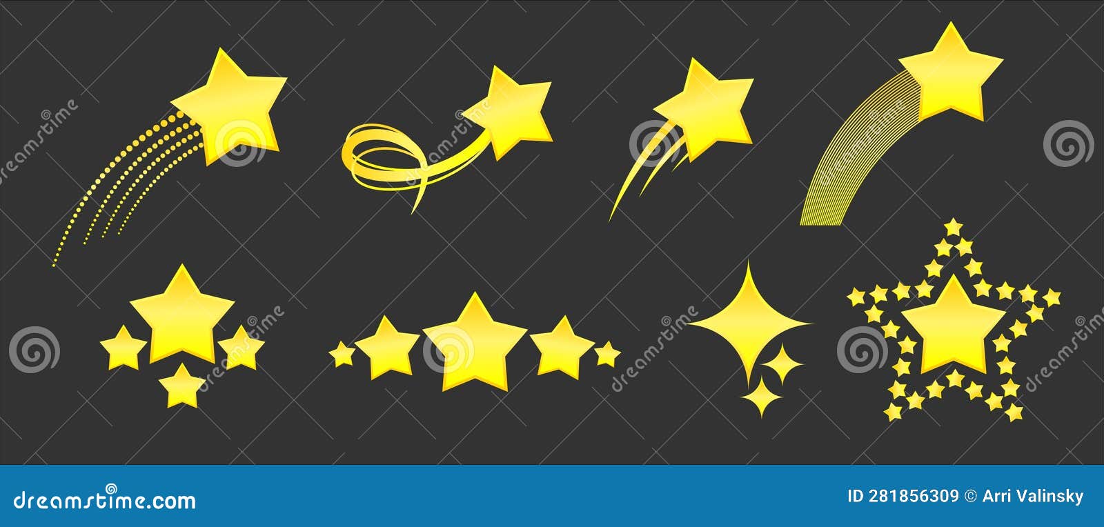 Set of Editable Star Vector Stock Vector - Illustration of orange ...
