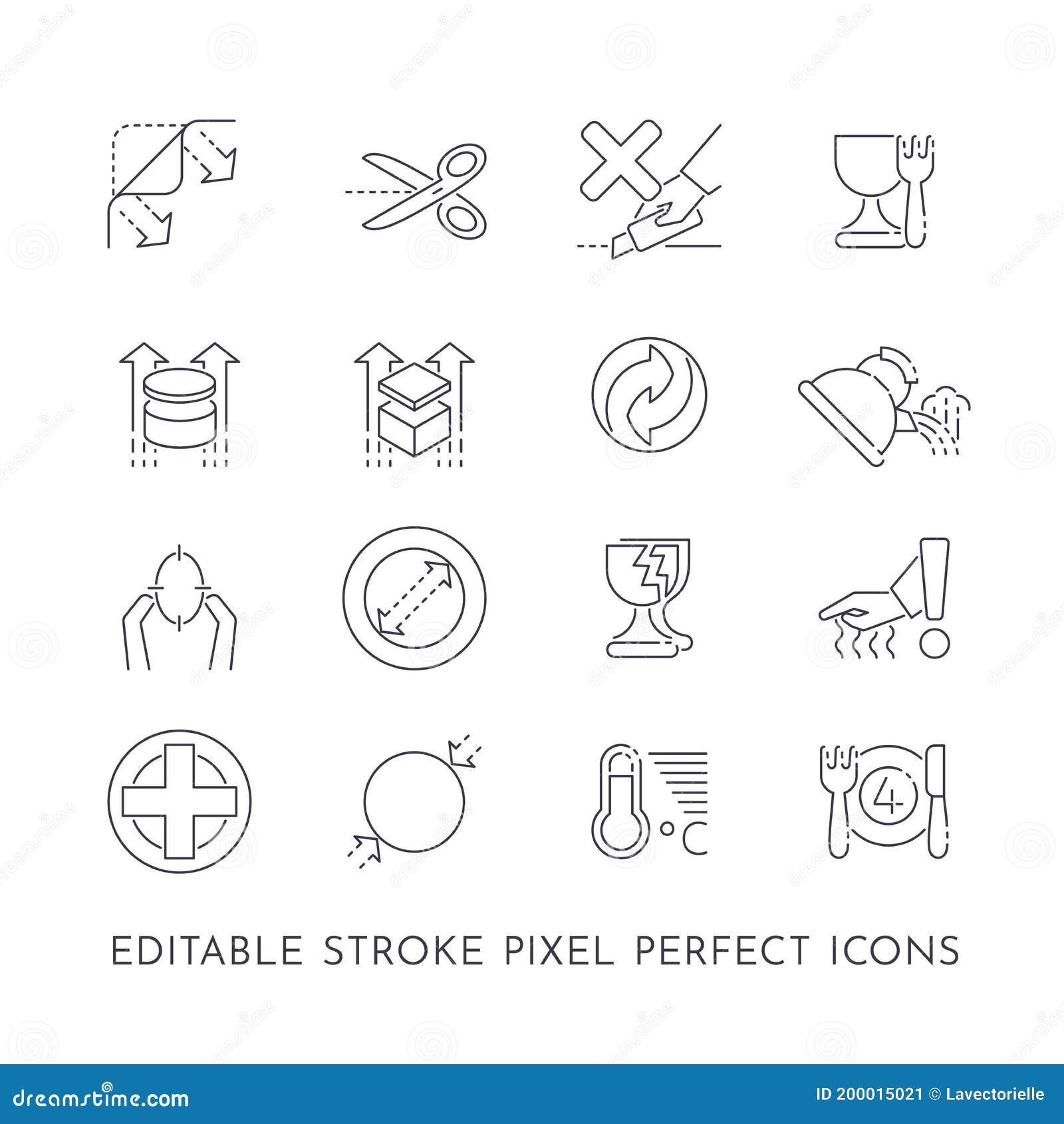 Set Of 16 Icons For Packaging And Indications Of Use Cartoon Vector ...
