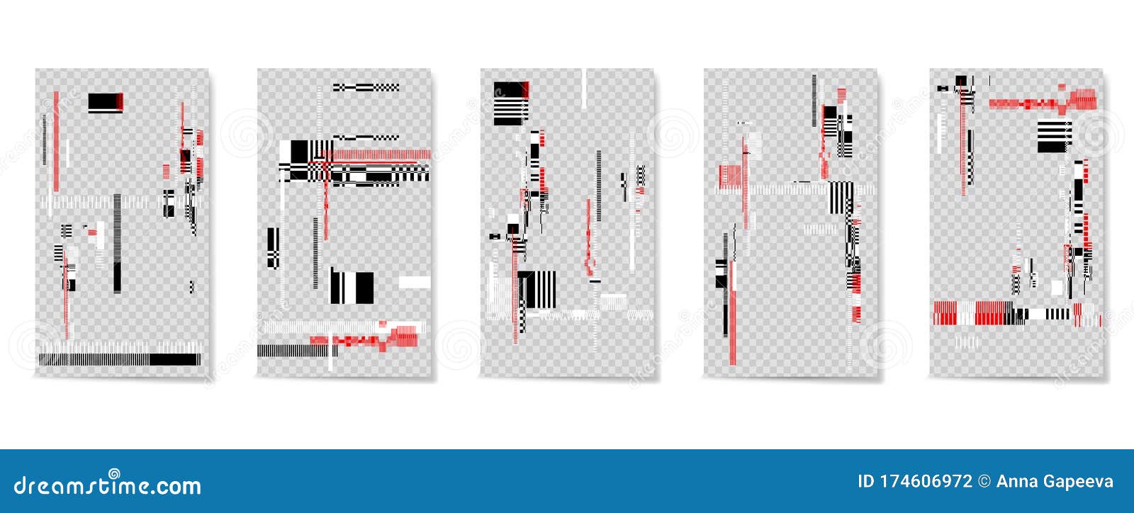 A Set of Editable Template for Stories and Streaming. Computer Screen ...