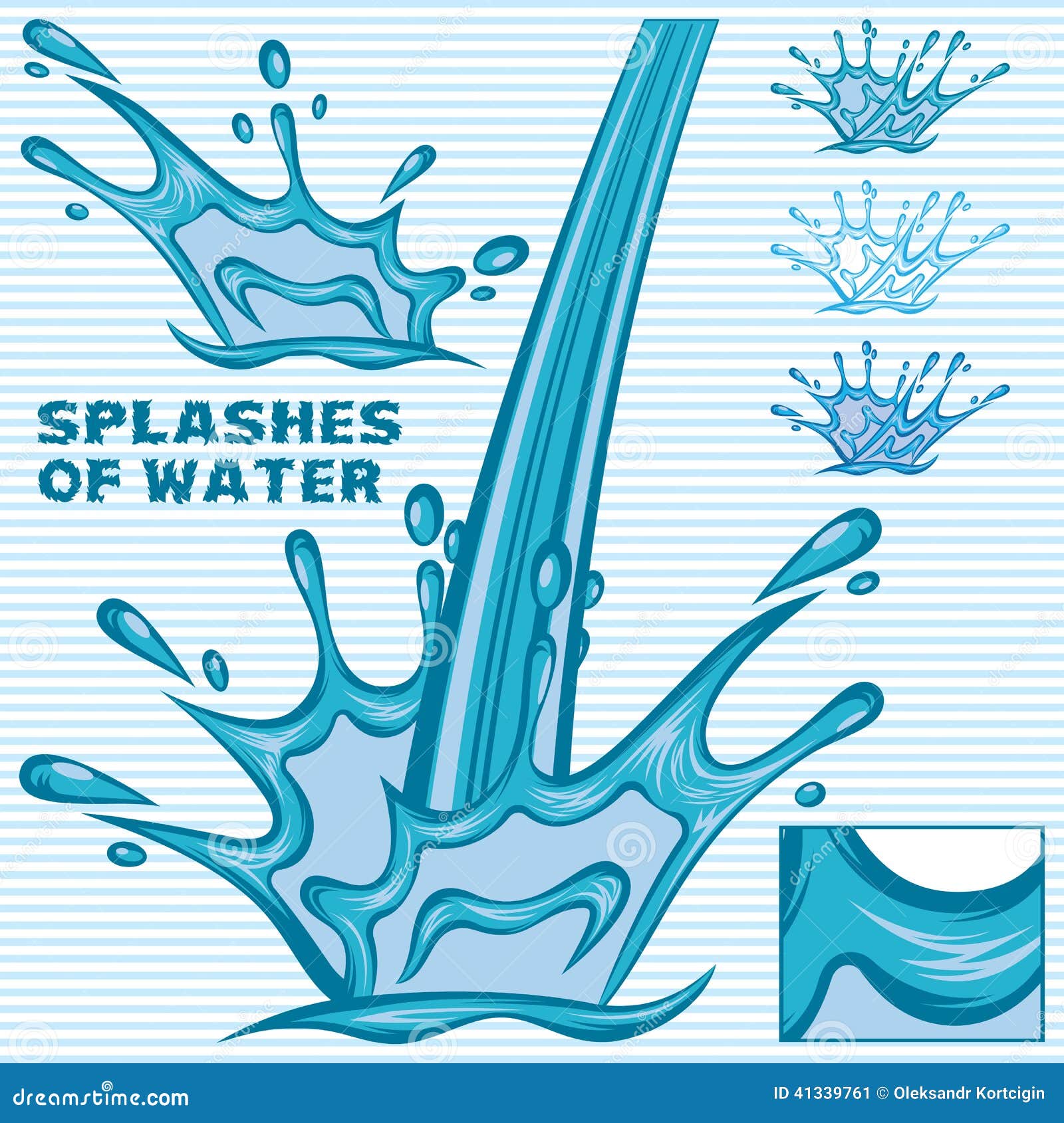 Set of Editable Vector Splashing Water Stock Vector - Illustration of ...