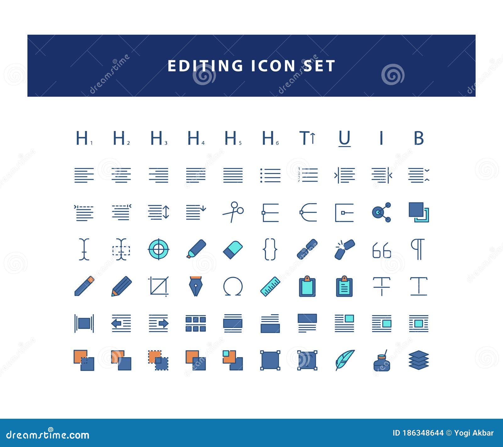 Set of Editing Design Icon with Filled Outline Style Design Vector ...