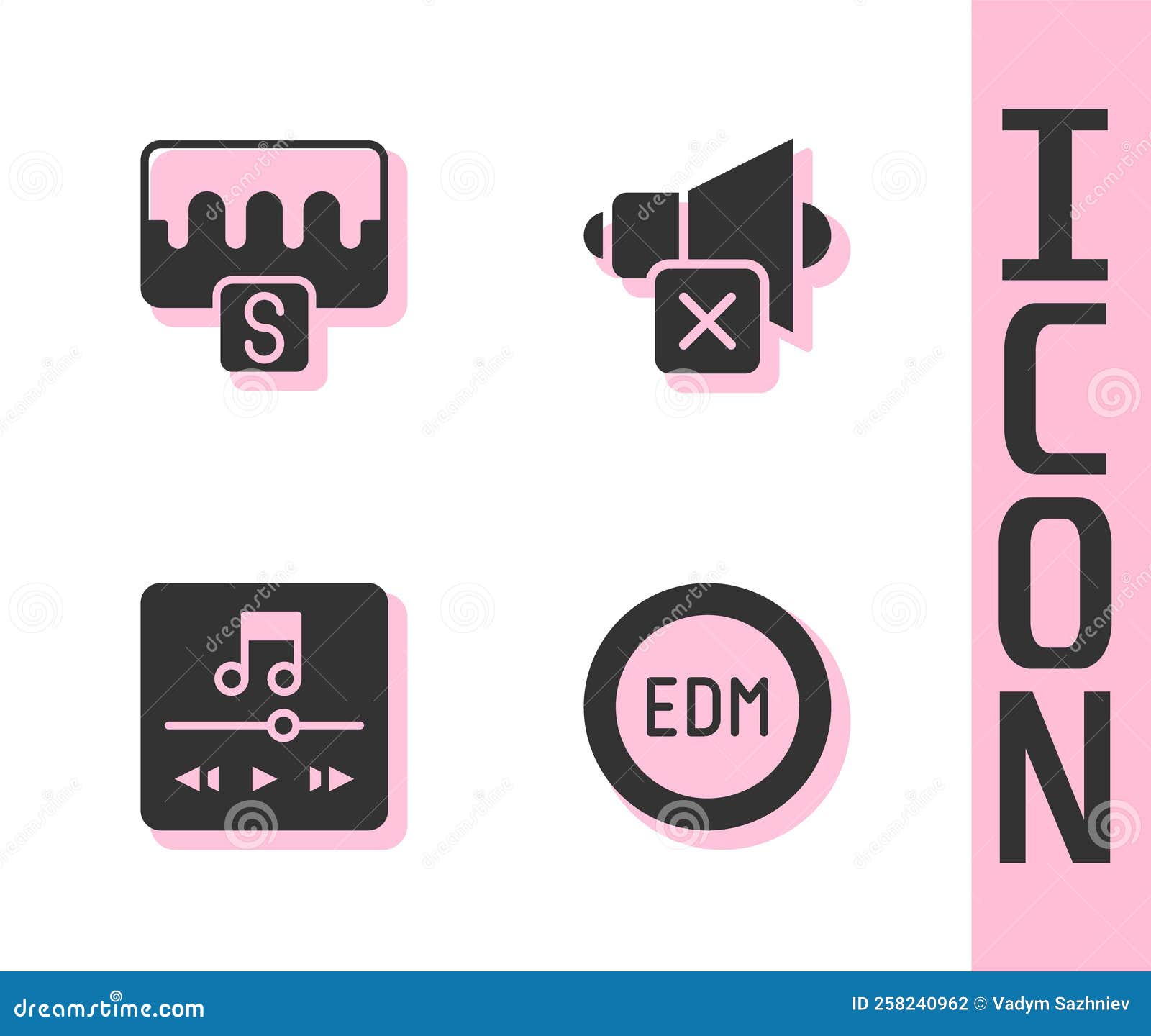 Set EDM Electronic Dance Music, Music Wave Equalizer, Player and ...