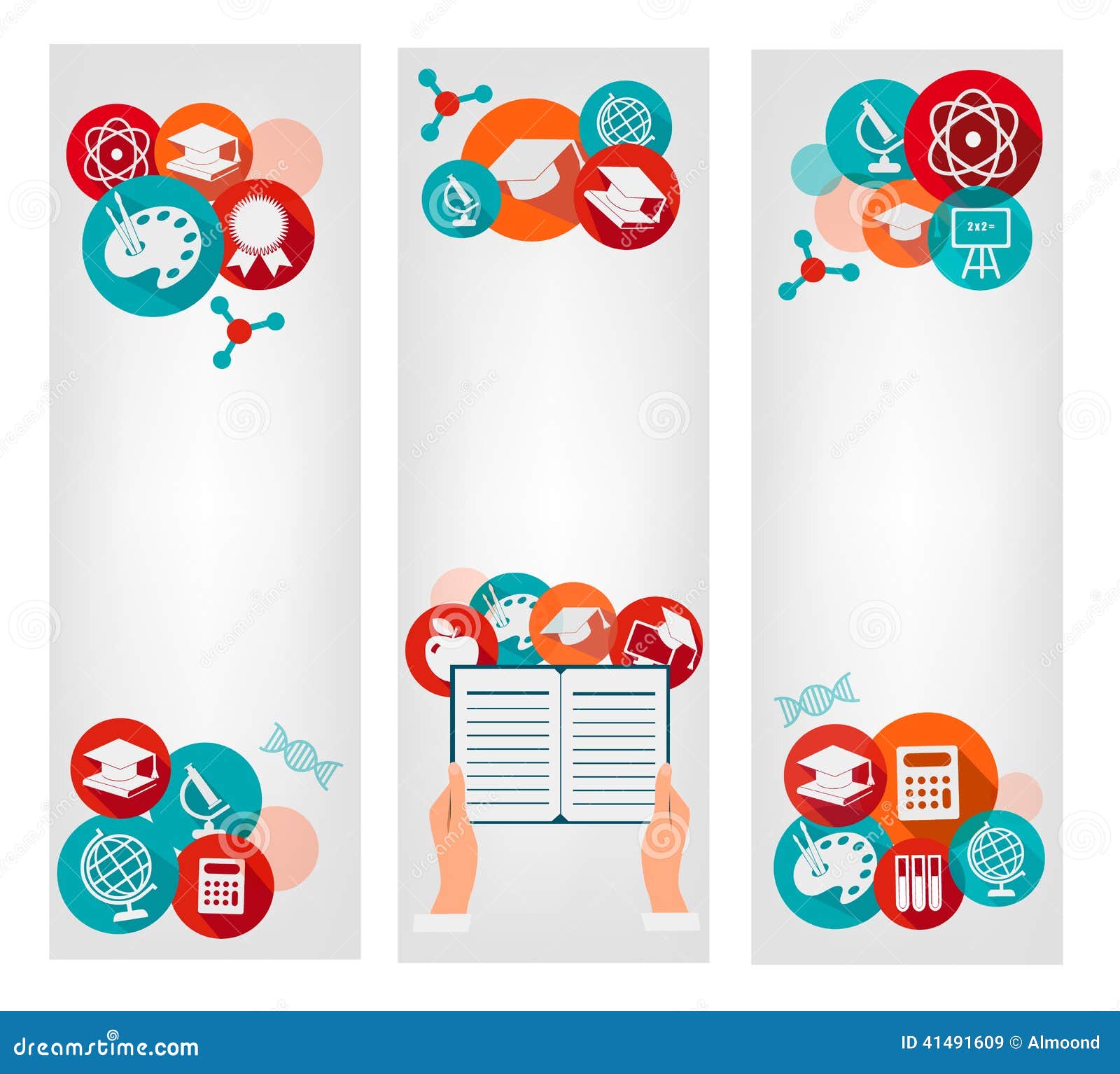 Set of Education Banners with Icons. Stock Vector - Illustration of ...