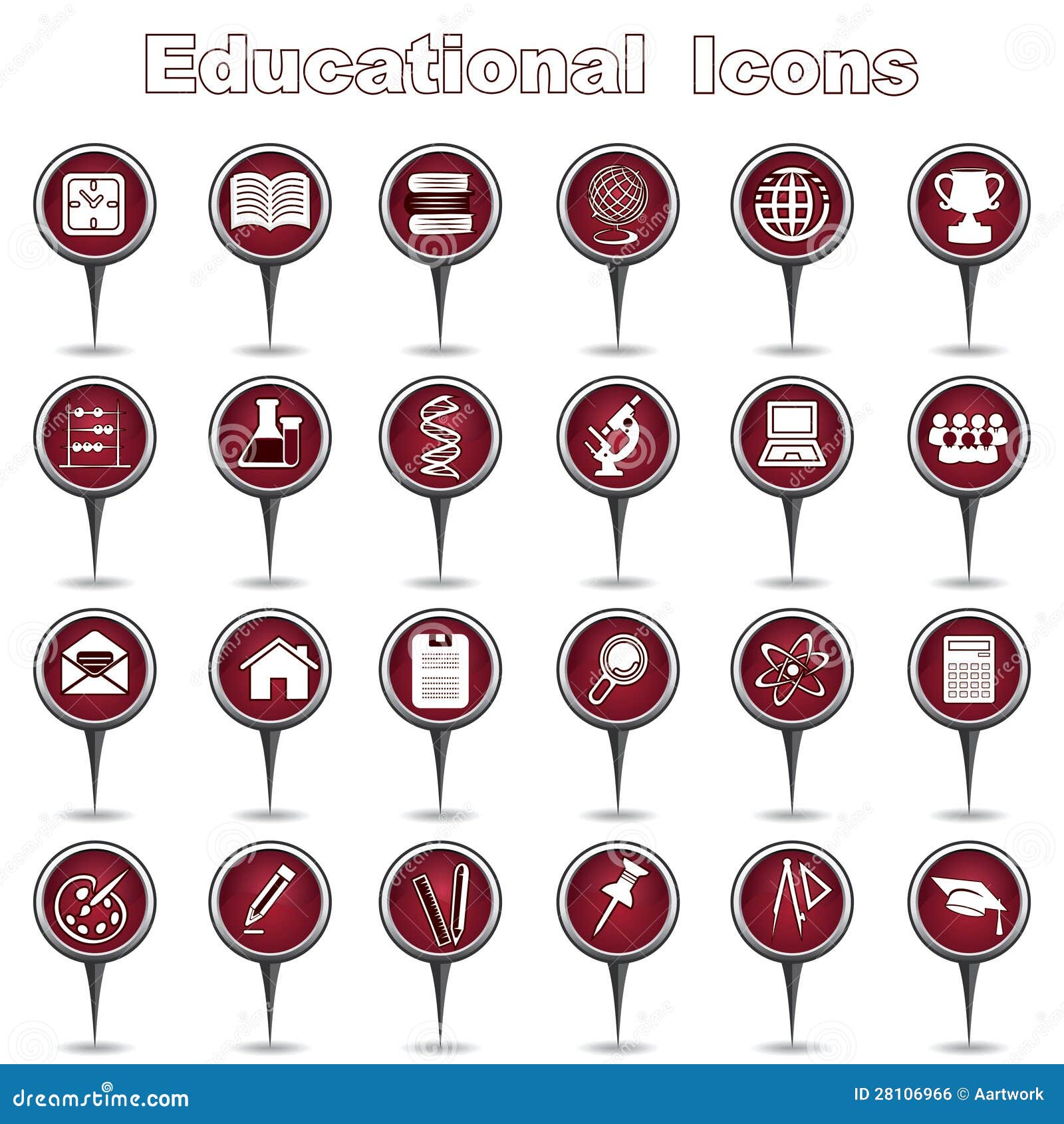 Set of education icons stock vector. Illustration of label - 28106966