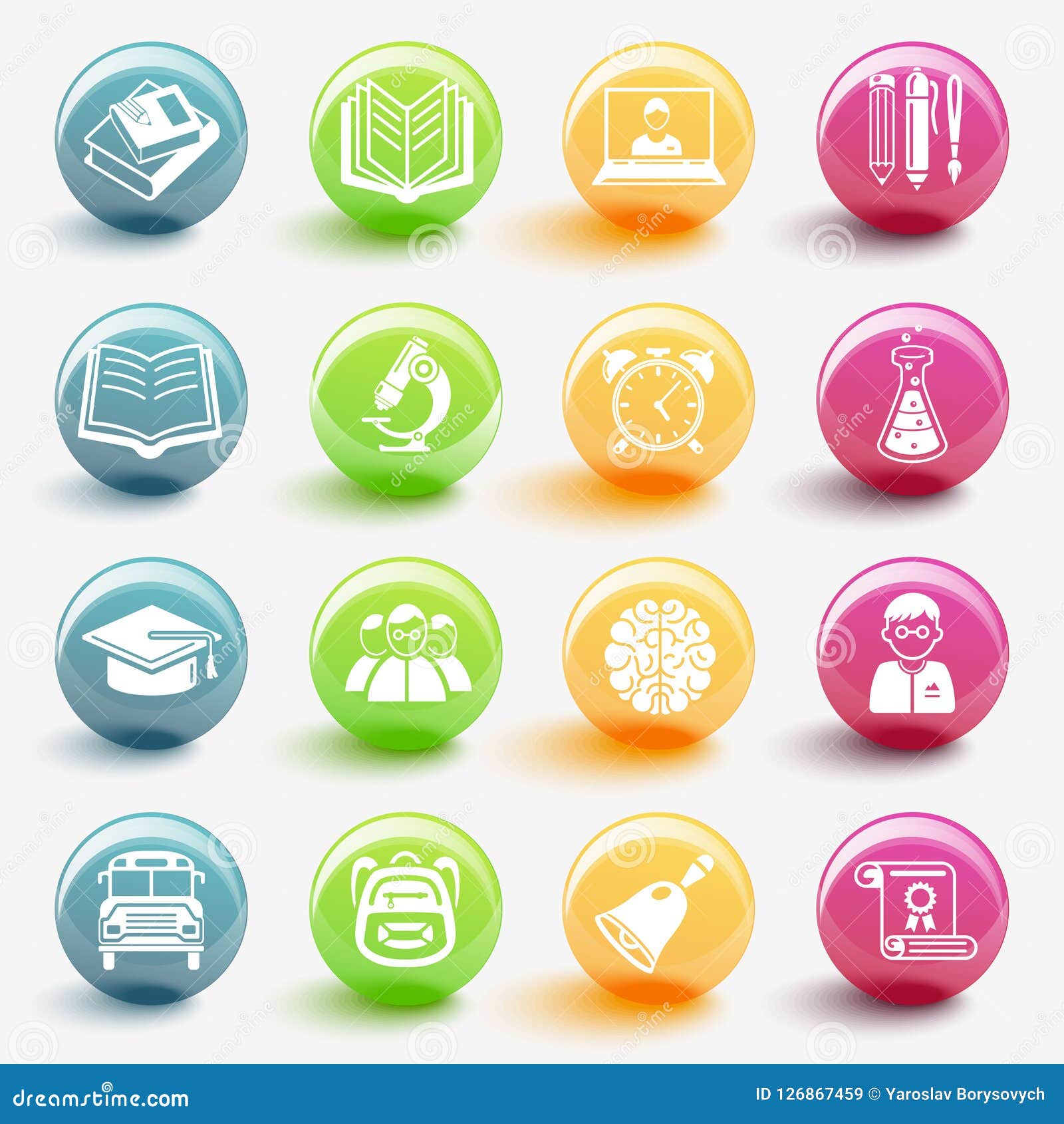 Set of Education Icons Vector Stock Vector - Illustration of education ...