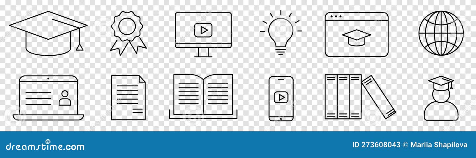 Set of Education Line Icons Stock Vector - Illustration of information ...