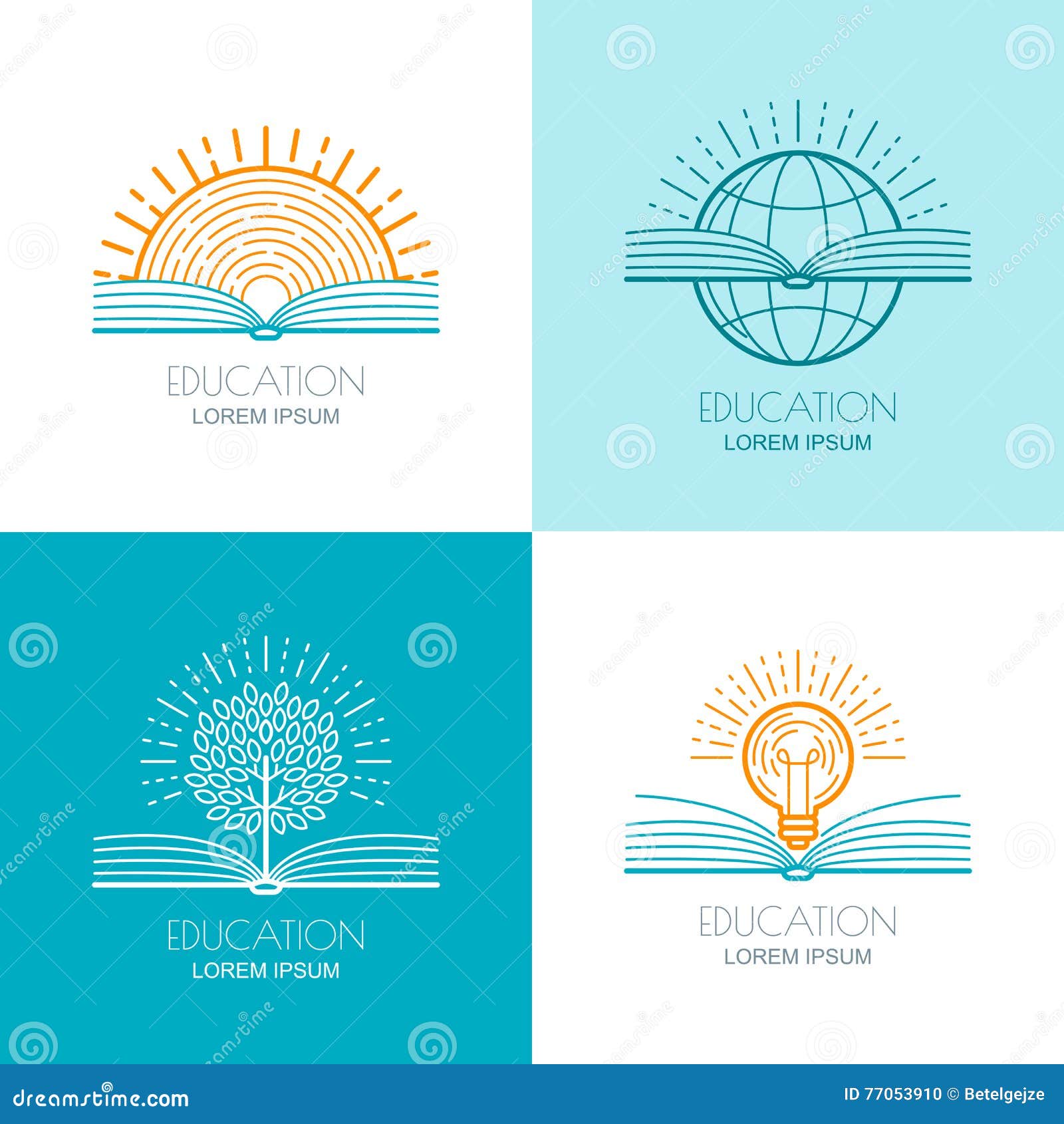 Set of Education Logo, Icons, Emblems Design Elements. O Stock Vector ...