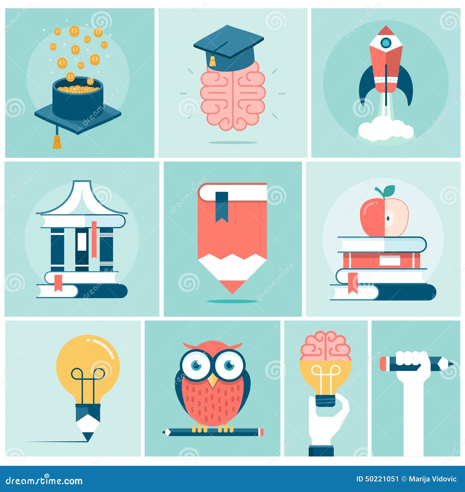 Set of Education Related Concept Banners Stock Vector - Illustration of ...