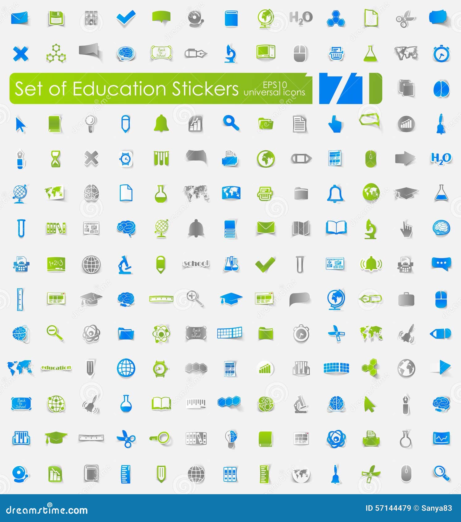 Set of education stickers stock vector. Illustration of preview - 57144479