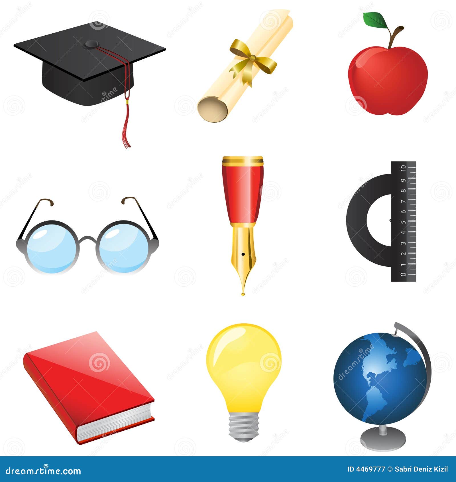 Set of education vector stock vector. Illustration of graphic - 4469777