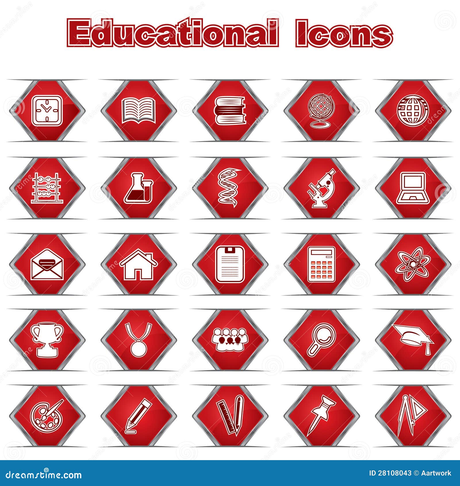 Set of Educational Icons stock vector. Illustration of education - 28108043