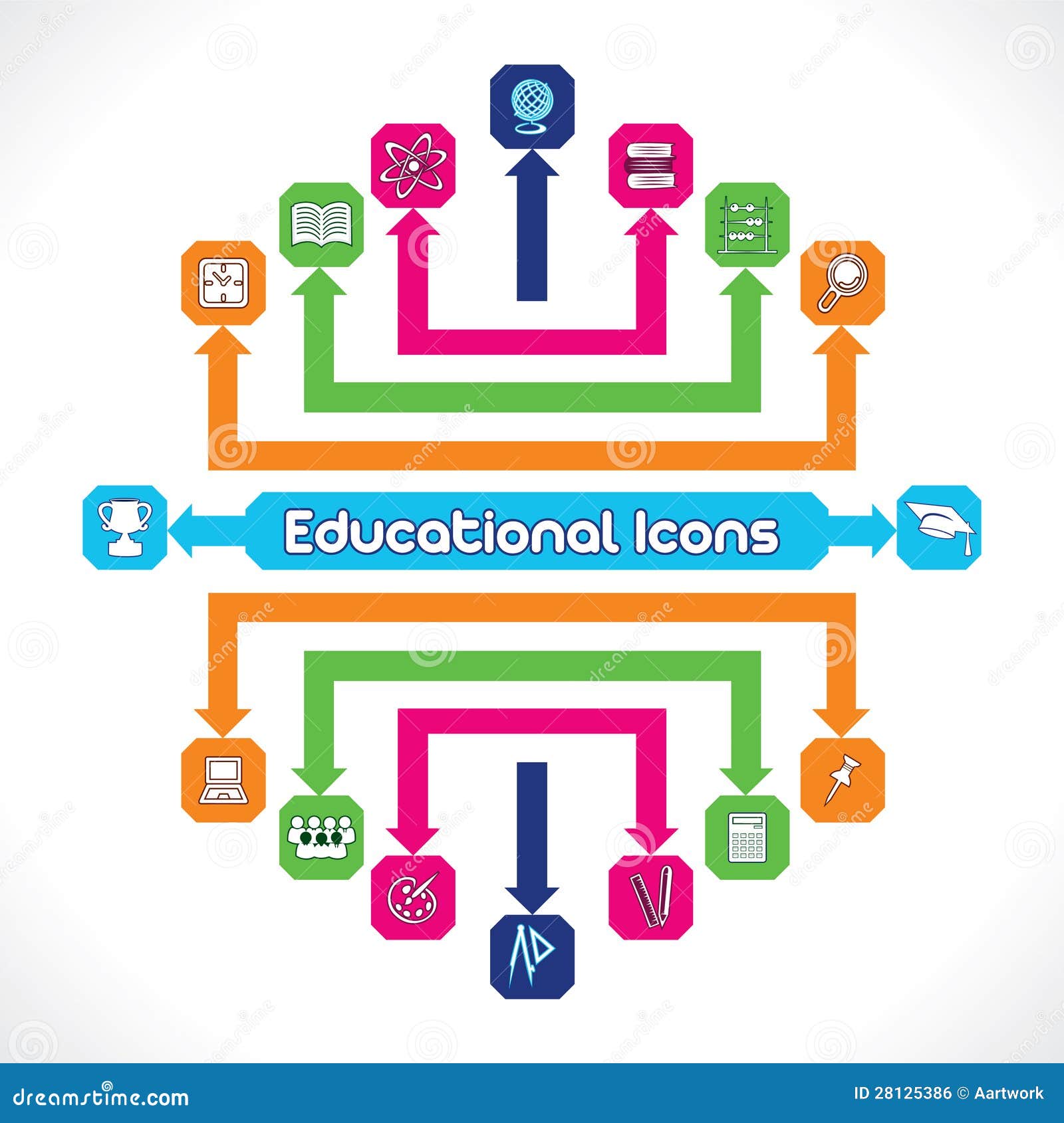 Set of Educational Icons stock vector. Illustration of icon - 28125386