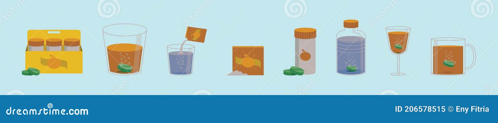 Set of Effervescent Cartoon Icon Design Template with Various Models ...