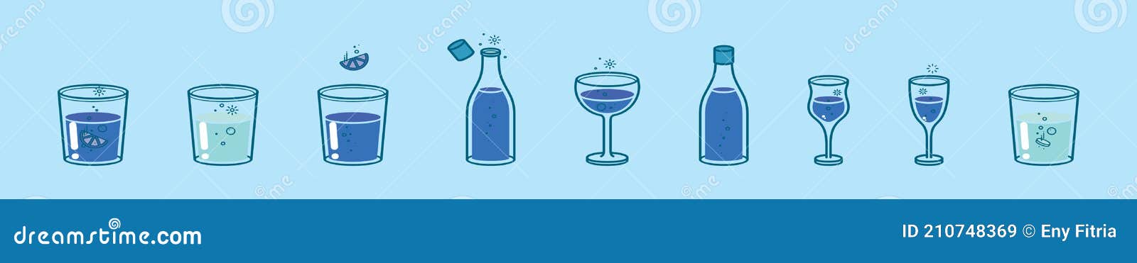 Set of Effervescent Cartoon Icon Design Template with Various Models ...