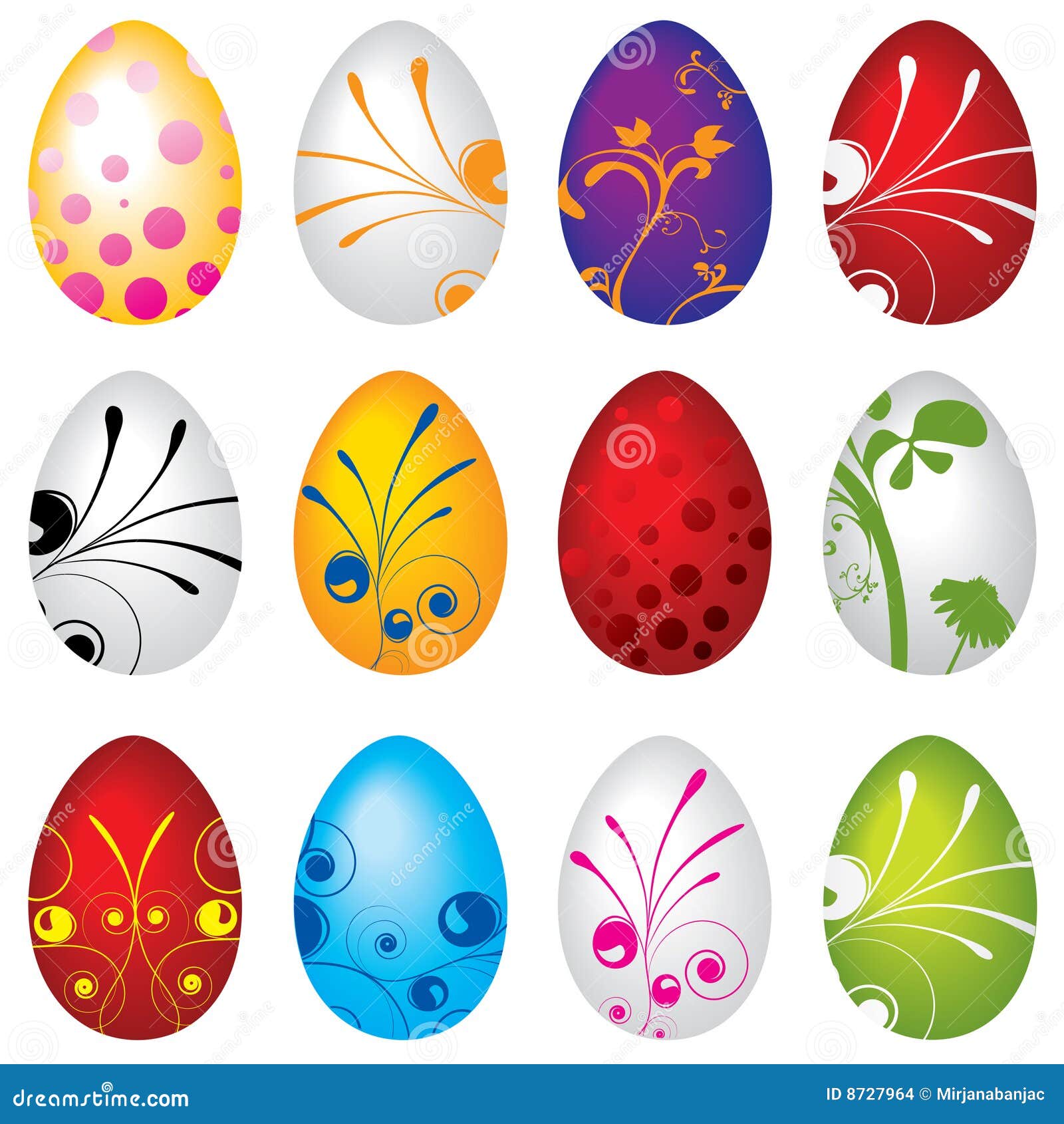 Set eggs stock vector. Illustration of collection, gold - 8727964