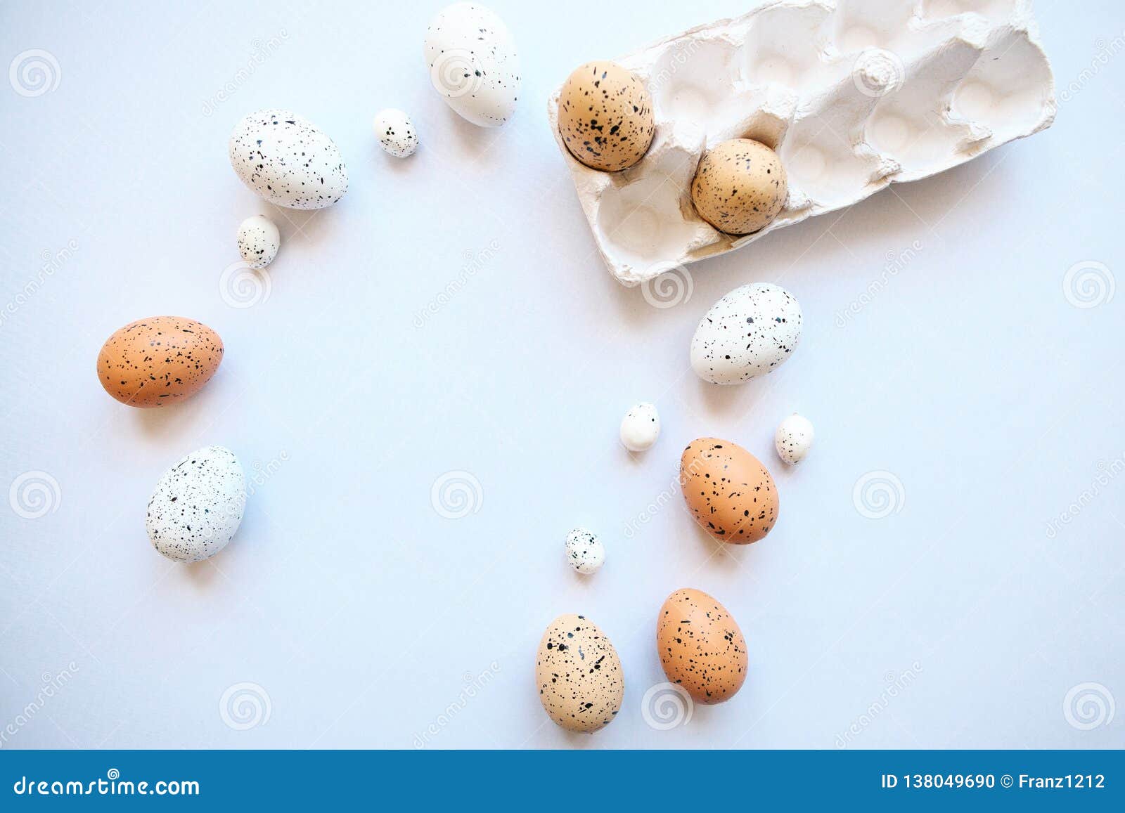 Set of Eggs on a White Background. Festive Easter Background Stock ...