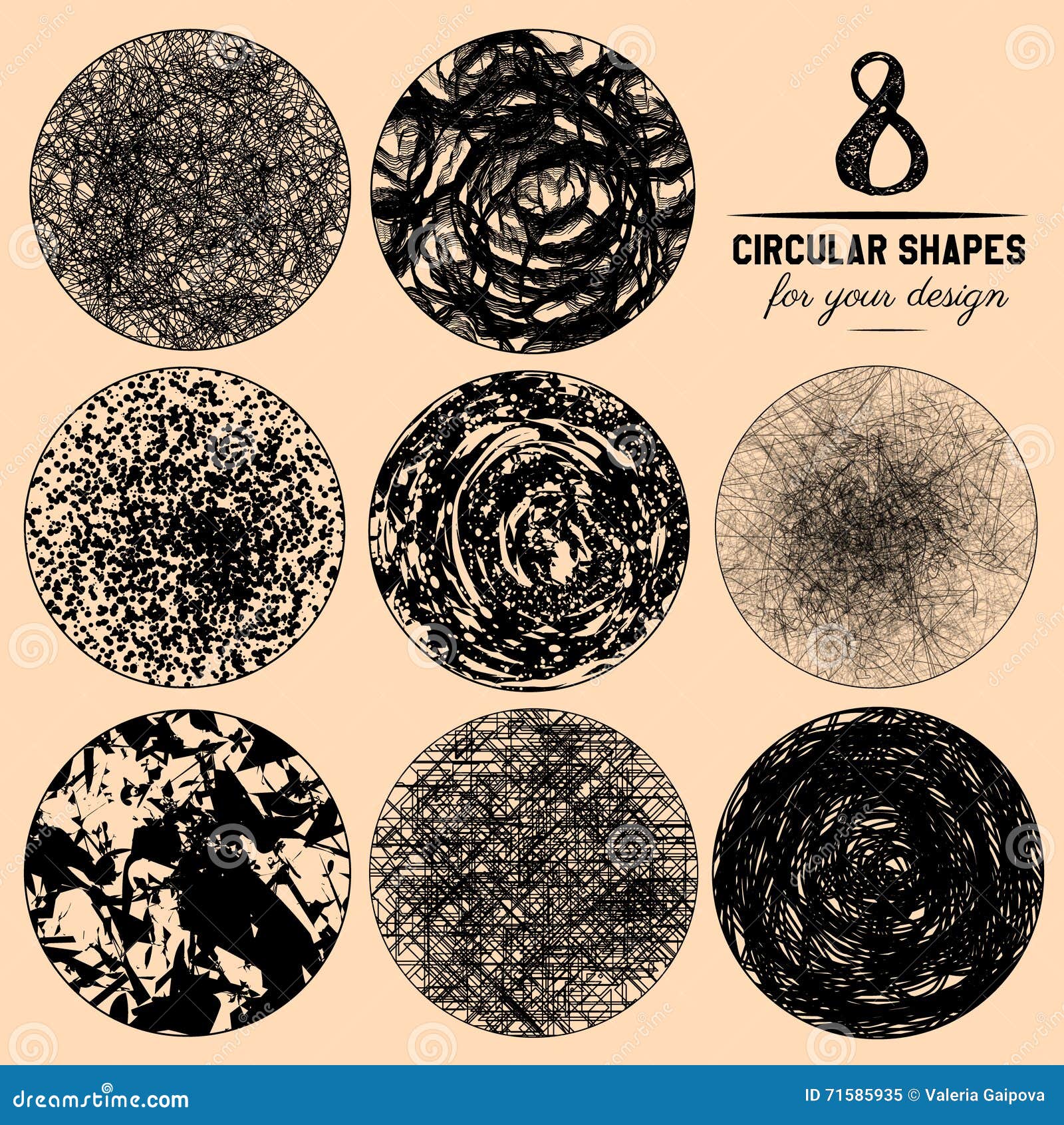 Set of Eight Circular Design Elements. Round Shape for Your Design ...