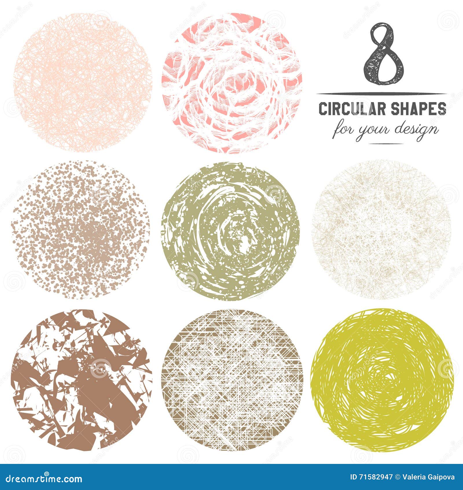 Set of Eight Circular Design Elements. Round Shape for Your Design ...