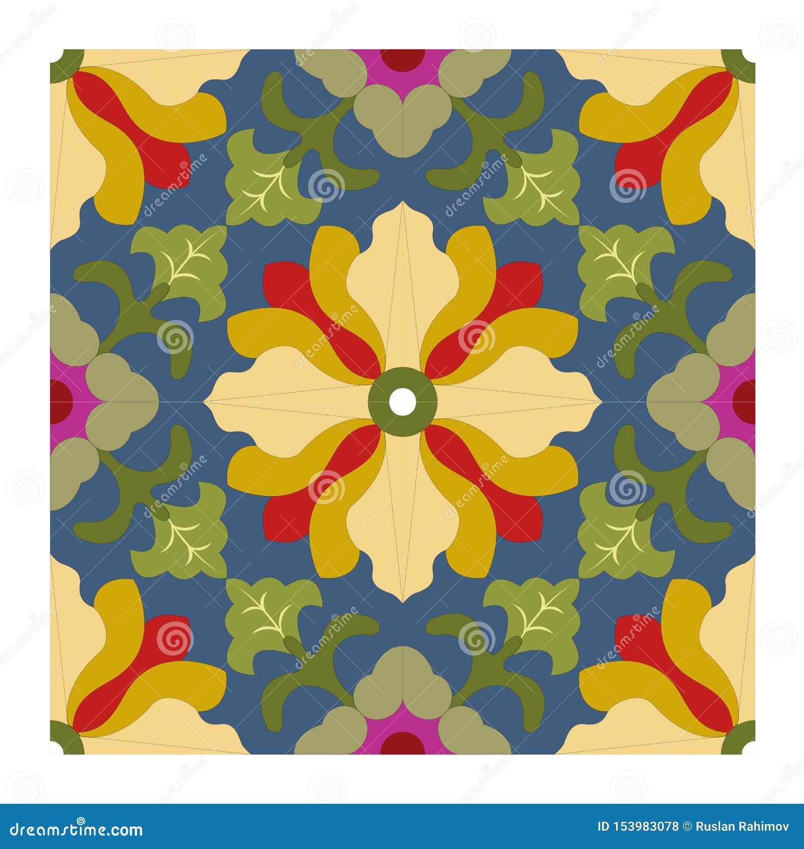Set Of Eight Colorful Floral Patterns Seamlessly Tiling Seamless