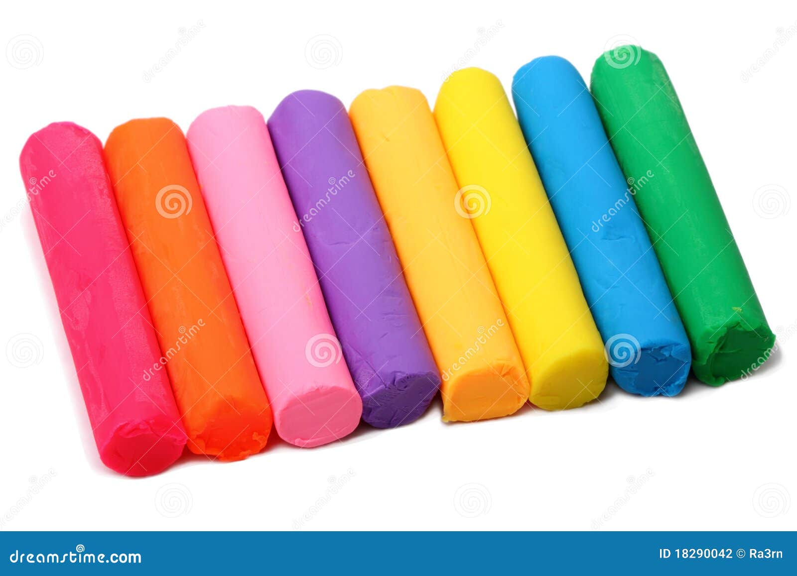 A Set of Eight Colors of Modelling Clay. Stock Photo - Image of white ...