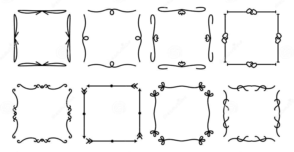 A Set of Eight Dividers Line Creating a Series of Square Patterns, Each ...
