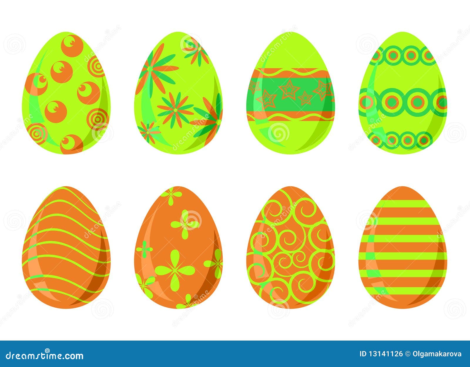 Set of eight easter eggs stock vector. Illustration of fantasy - 13141126