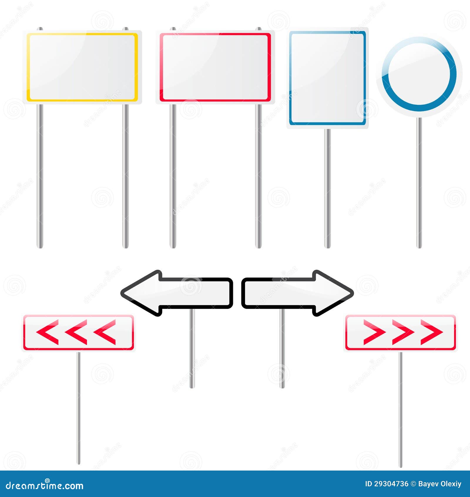 Set of Eight Glossy Road Signs. Stock Vector - Illustration of travel ... Set of Eight Glossy Road Signs. Stock Vector - Illustration of travel ...