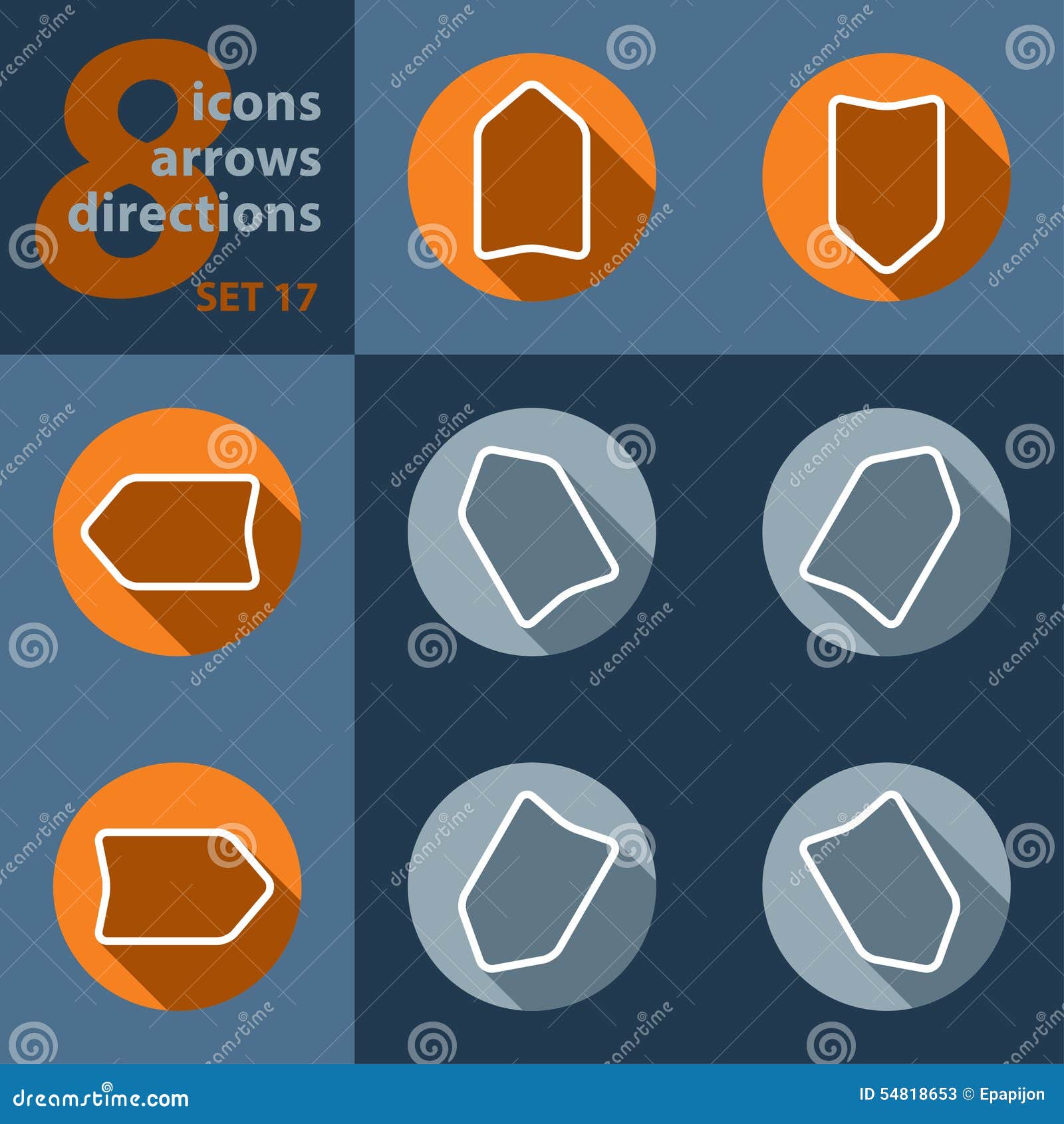 Set of Eight Icons - with Arrows Stock Vector - Illustration of graphic ...