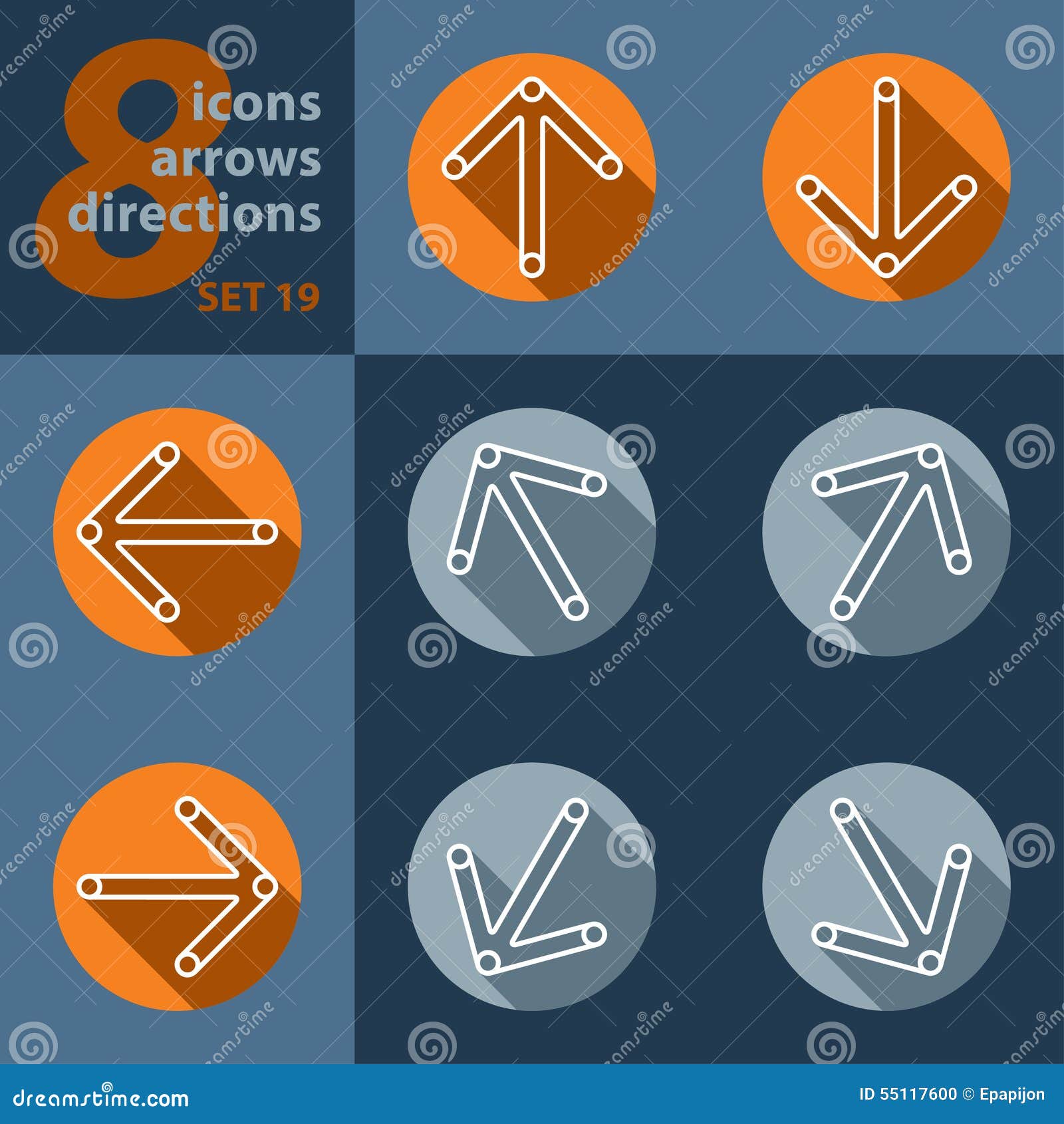 Set of Eight Icons - with Arrows Stock Vector - Illustration of forward ...