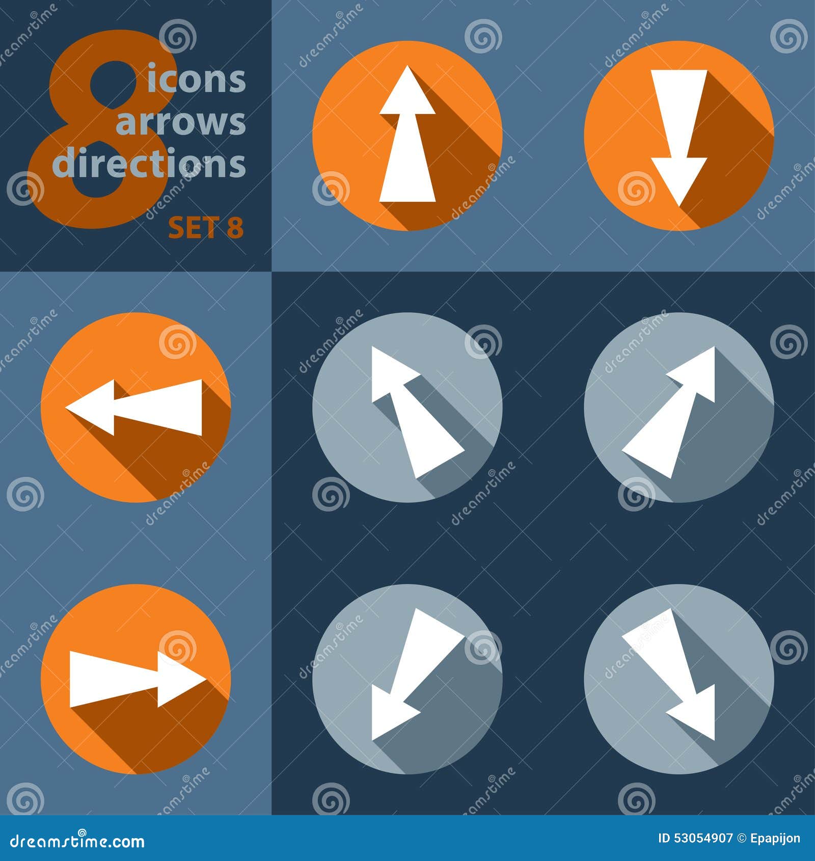Set of Eight Icons with Arrows in All Eight Directions Stock Vector ...