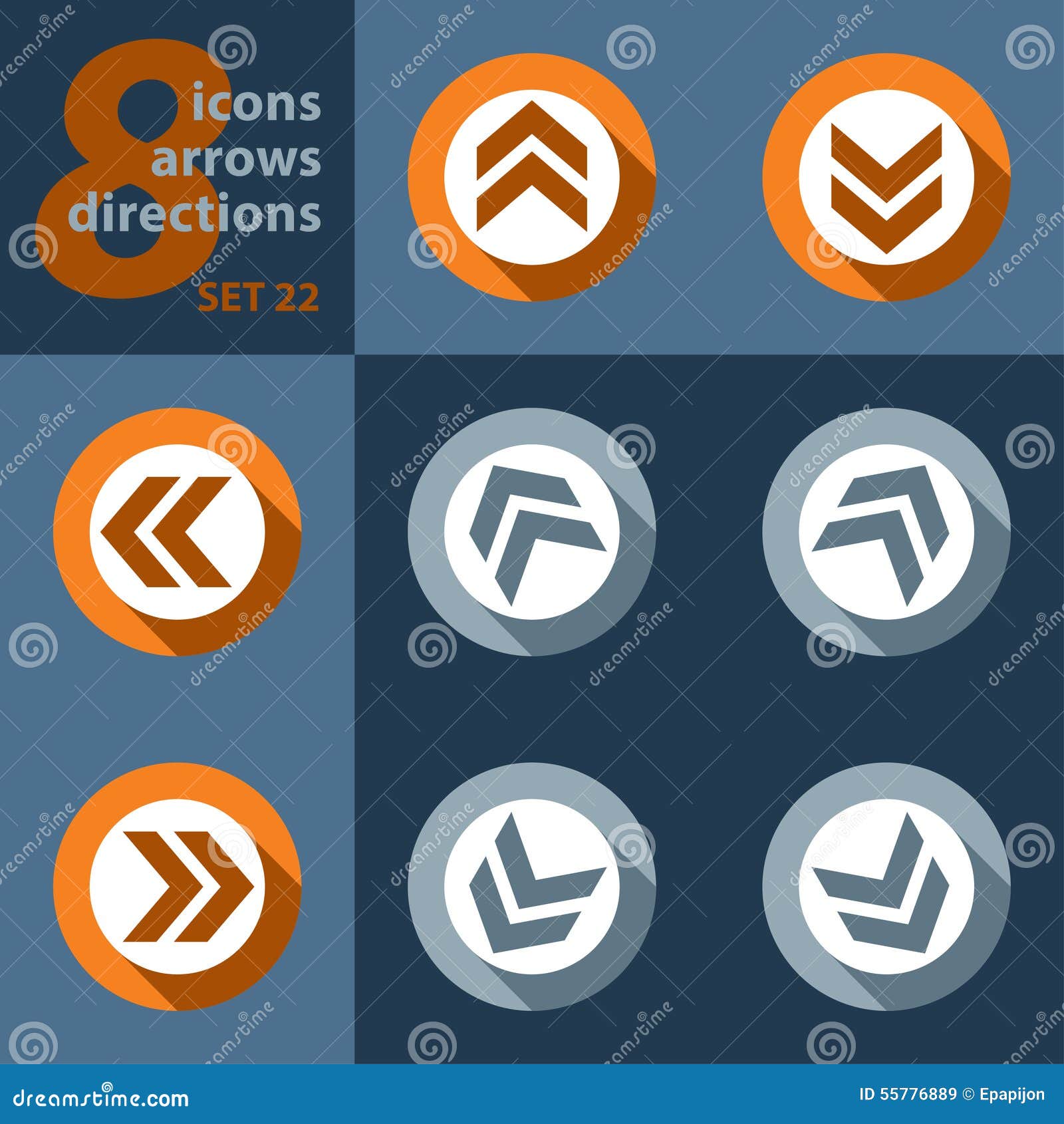 Set of Eight Icons with Arrows Stock Vector - Illustration of colors ...