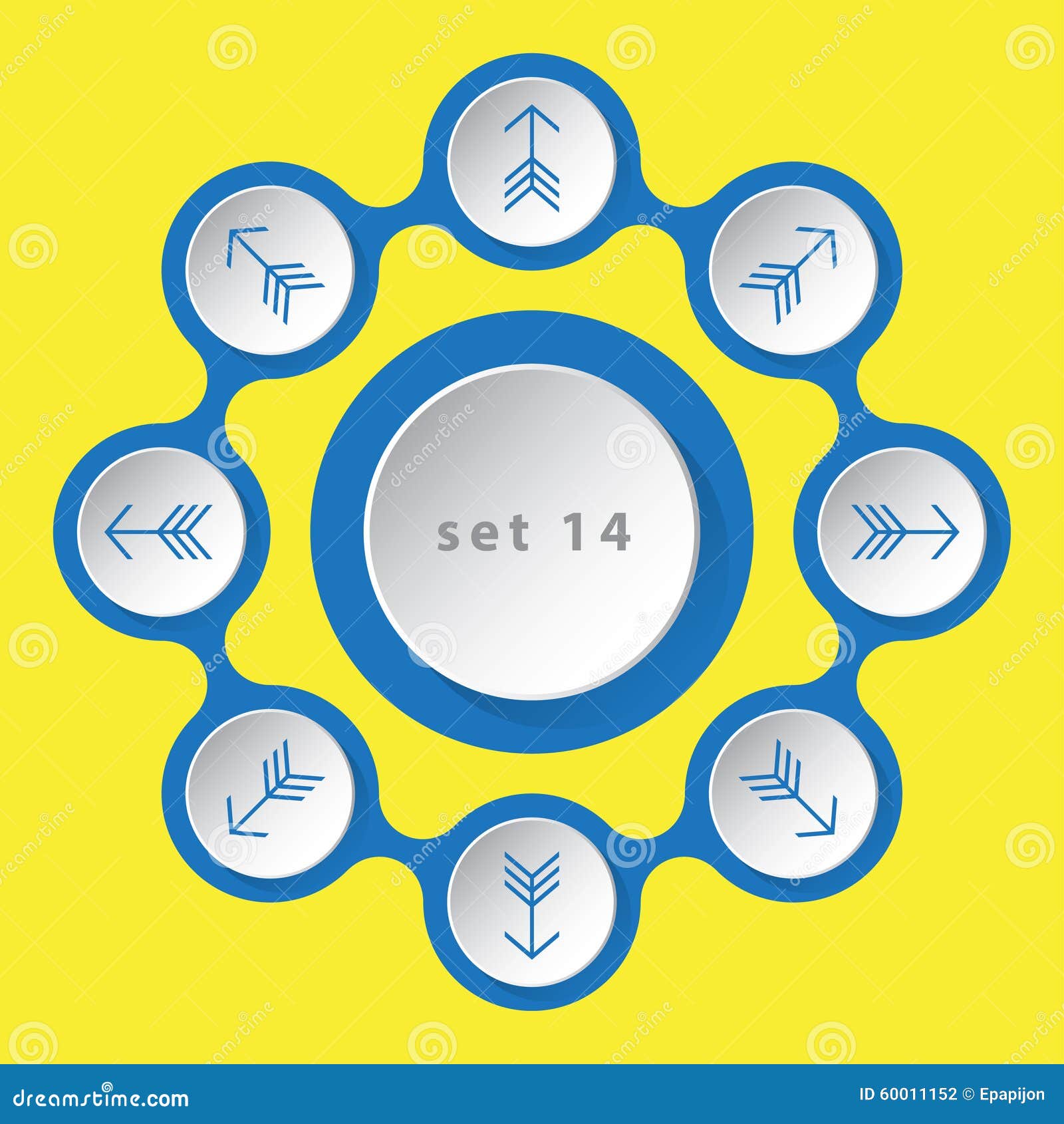 Set of Eight Icons - with Eight Arrows Stock Vector - Illustration of ...