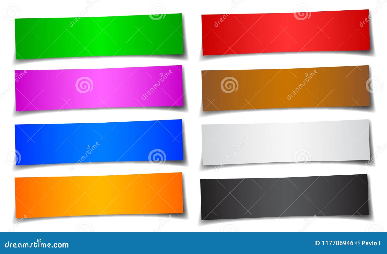 Set of Eight Sticky Papers - Vector Stock Illustration - Illustration ...