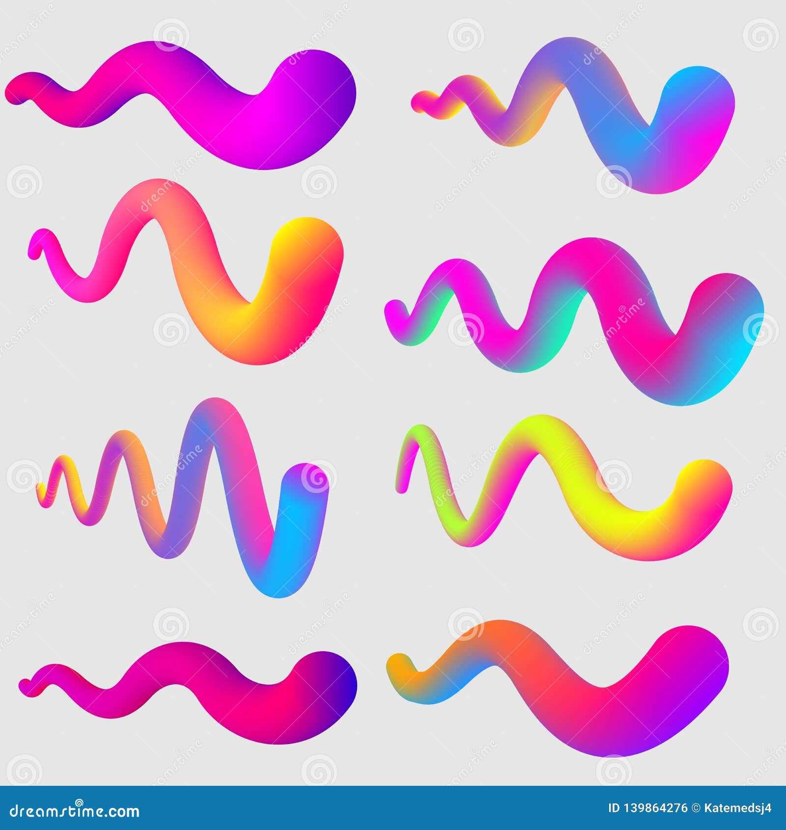 Set of Eight Vector Abstract Gradient Elements. Modern Vector Gradient ...