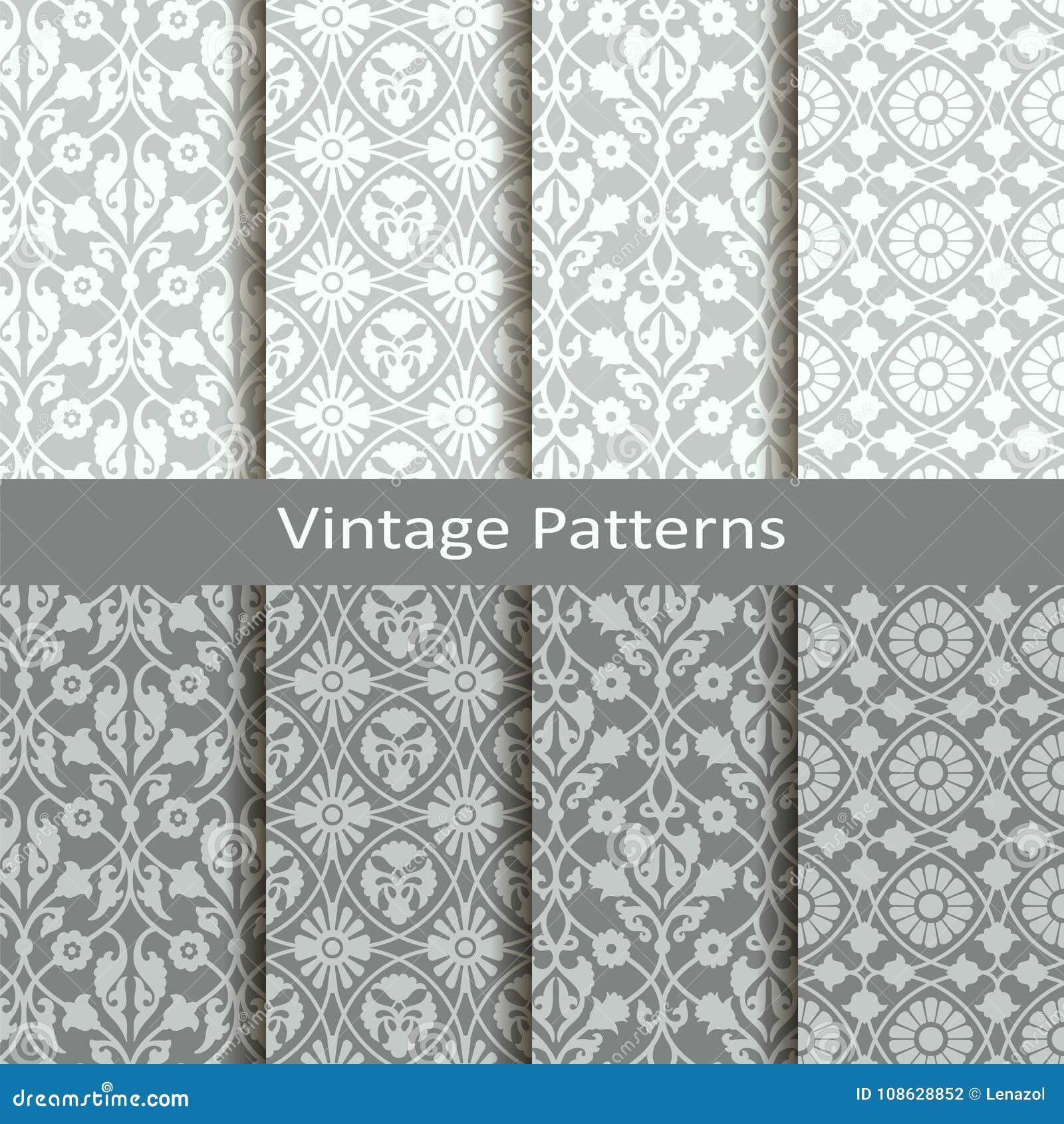 Set of Eight Vector Vintage Arabic Patterns. Design for Packaging ...