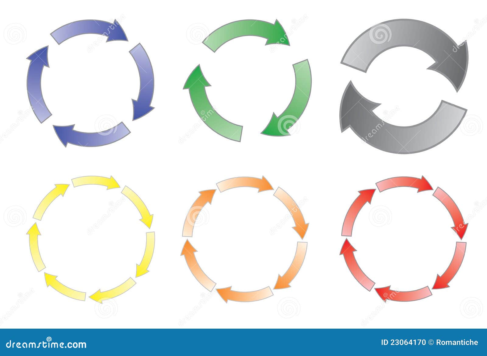 Set Einen.Kreislauf.durchmachenpfeile Vektor Abbildung - Illustration ...