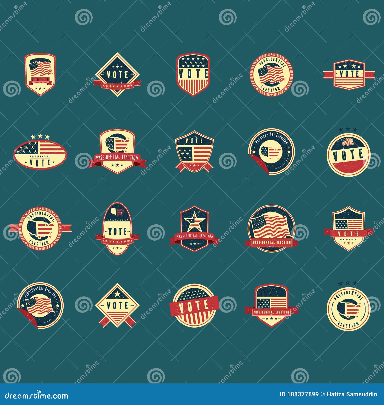 Set of Election Emblems. Vector Illustration Decorative Design Stock ...
